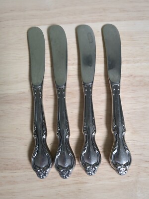 International Lyon QUEENS FANCY 4 Small Butter Knives Stainless | eBay