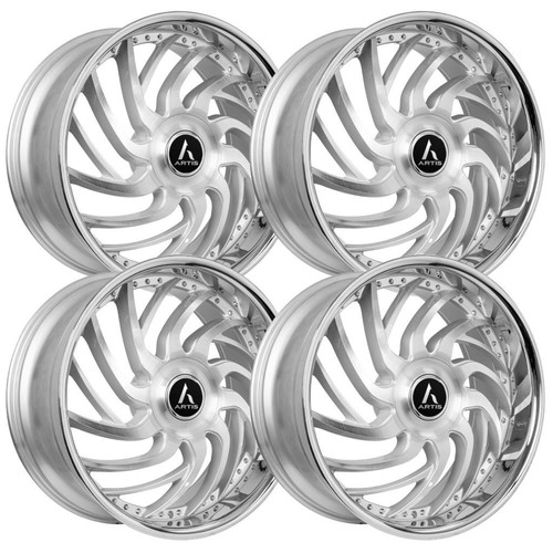 24 inch 24x9 Artis Vantage XL Silver Brushed wheels rims 5x5 5x127 +0 ...