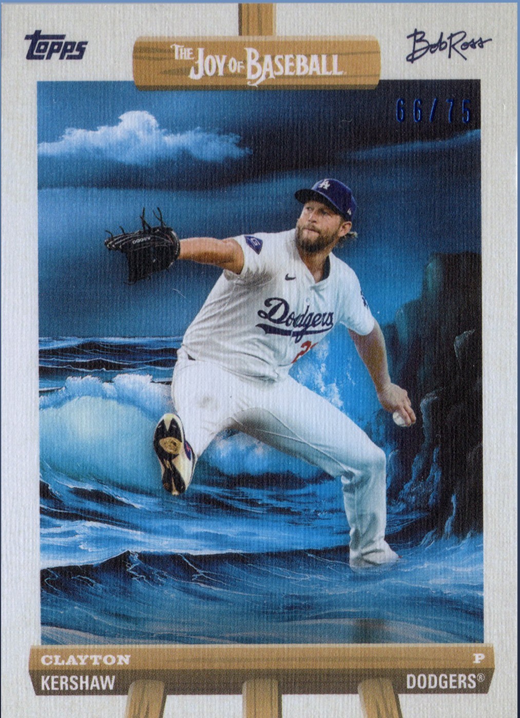 2025 Topps X Bob Ross the Joy of Baseball - Clayton Kershaw #36 Easel ...