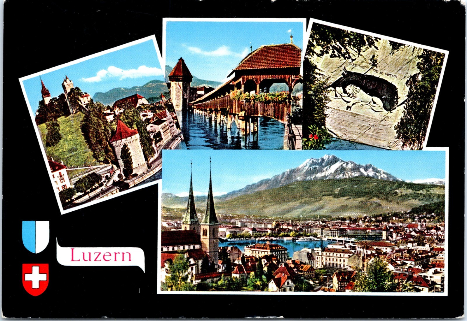 5 1/2 x4" Postcard Lucerne (Luzern) Switzerland - 4 Pic Multiview ...