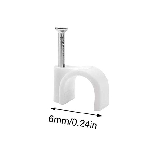 300pcs 6mm Indoor Outdoor Home Office Reusable Cable Clip White With ...