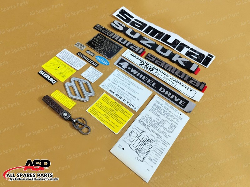 SUZUKI SAMURAI EMBLEMS AND DECALS SET Complete (Black) | eBay