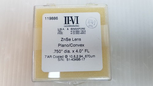 Lumenis II-VI INFRARED ZnSe LENS PLANO/CONVEX .750" DIA x 4.0" FL | eBay