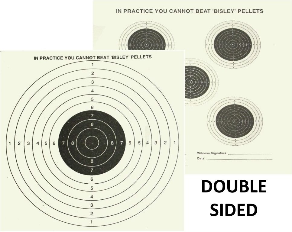 Bisley 17cm (6.75") Grade 1 Double Sided 5 & 1 Shooting Targets - 100 ...