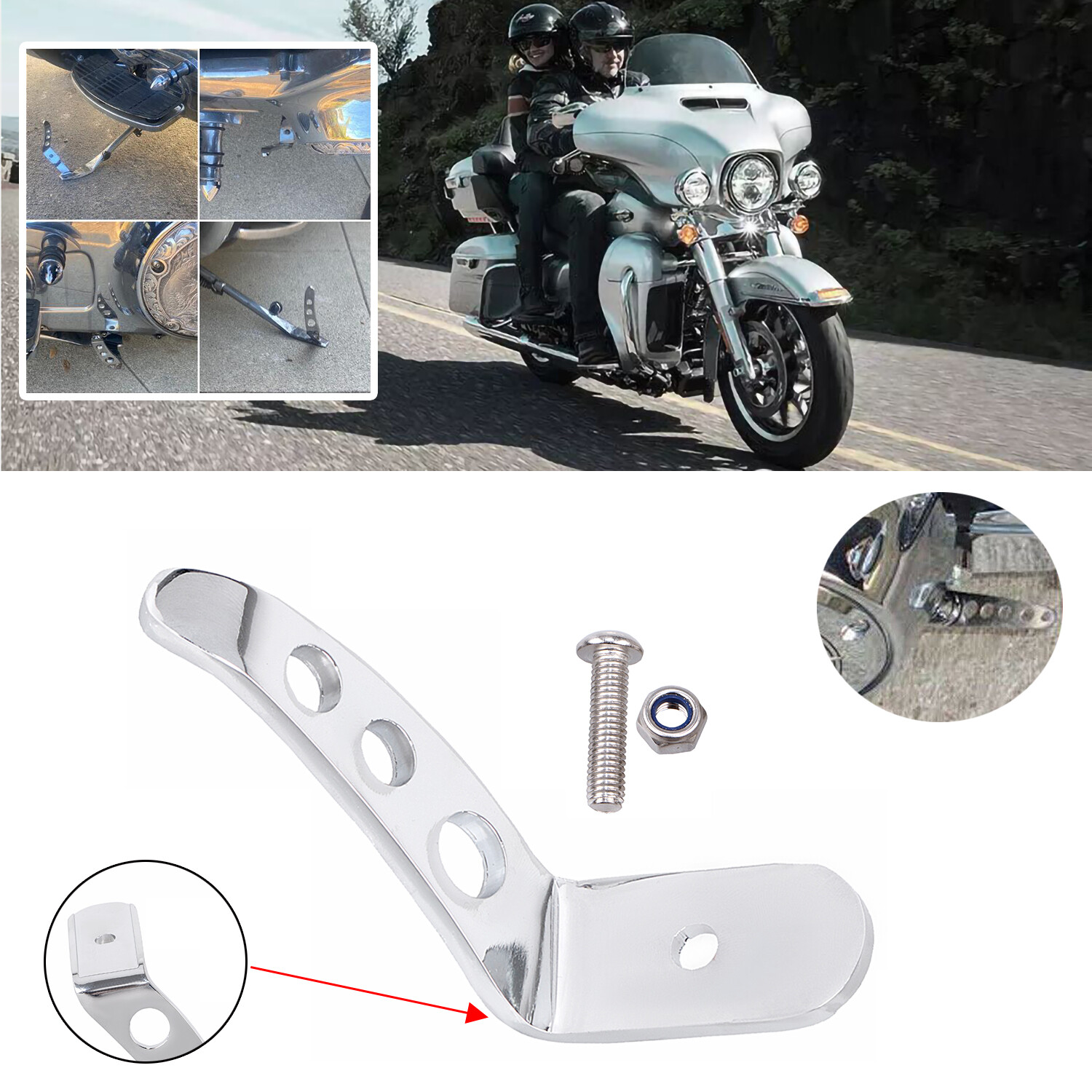 US Kickstand Extension For Harley CVO Electra Road Street Glide Road ...