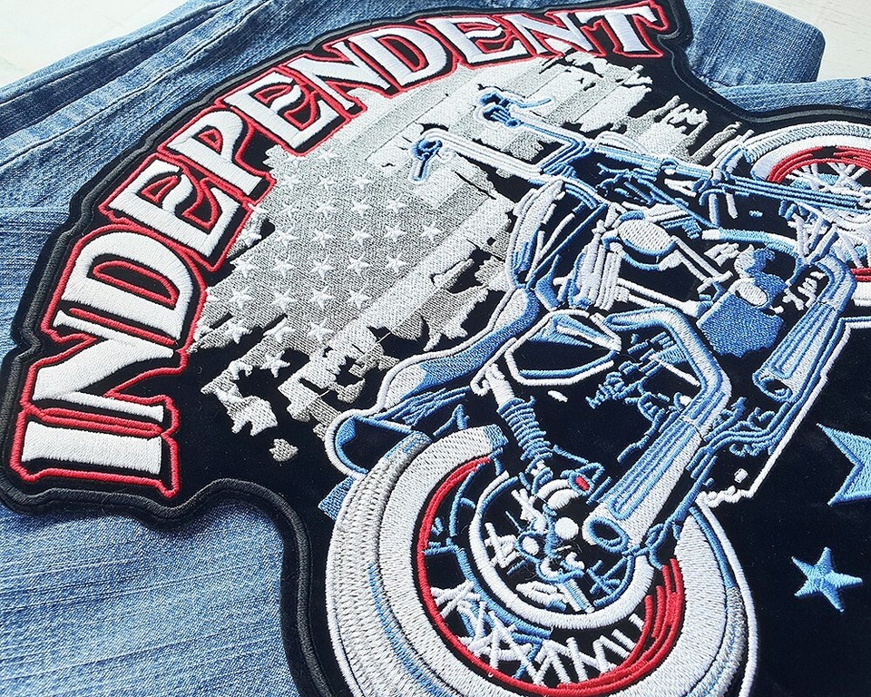 Large Sew Iron Jacket Coat Patch Embroidered Independent No Club ...