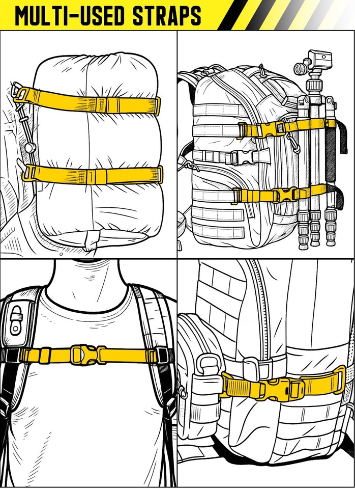 Molle Backpack Straps Tactical Rush Tier System Molle Attachment for ...