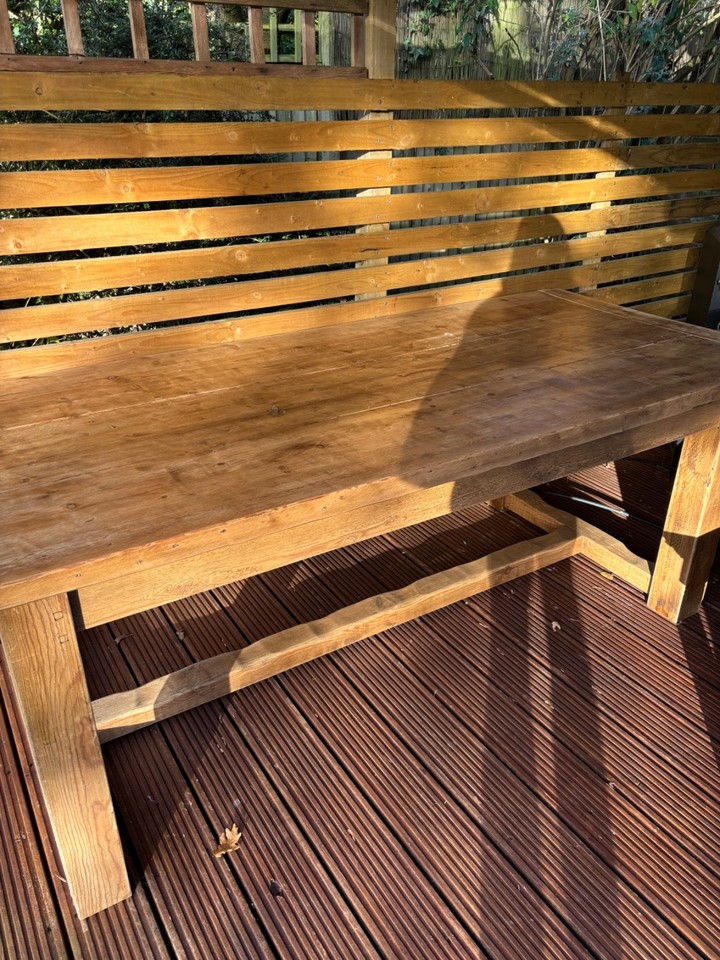 Wooden dining table - 271x91cm seats 8 comfortably | eBay UK