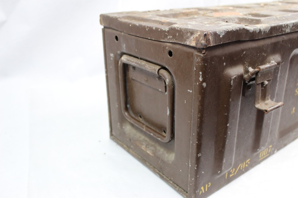 Large Heavy Duty Metal Flares Box Tin Case Militaria 66x 24x24cm ...
