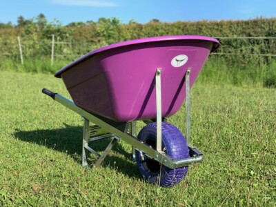 WHEELBARROW 160L PUNCTURE PROOF Tyre Wheel Heavy Duty Purple Stable ...