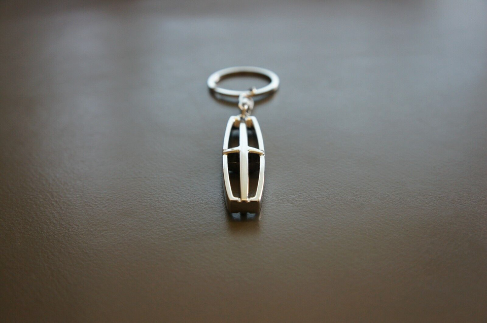 NIB Genuine Lincoln Classic Basic Silver Stainless Steel Metal keychain ...