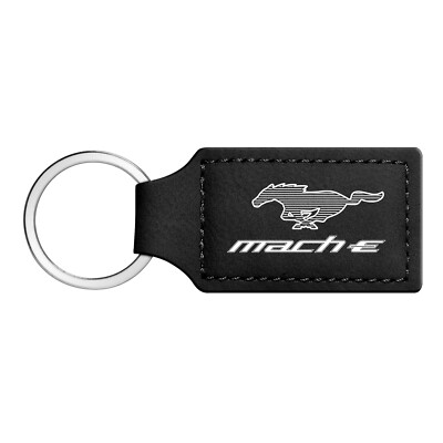 Ford Mustang Mach-E Rectangular Black Leather Key Chain | eBay
