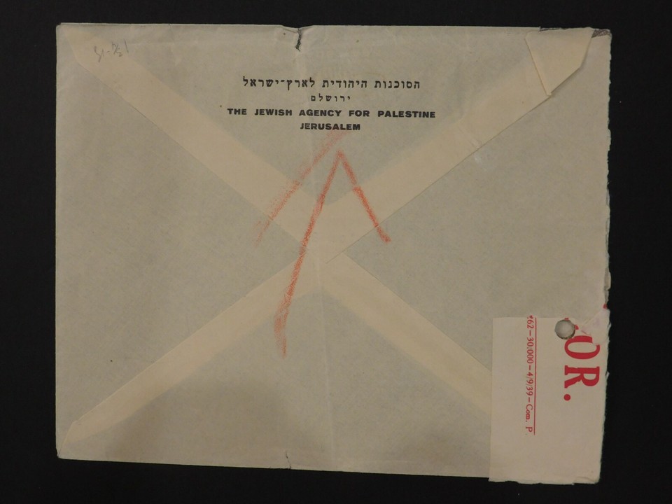 1941 Jerusalem Palestine Censored Cover to Hungary RTS Service ...