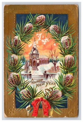 Postcard: Cards: A Happy New Year, Embossed - Unposted | eBay
