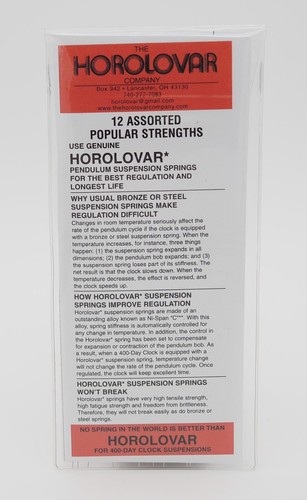 Horolovar Anniversary Clock Suspension Spring Assortment of 12 Popular ...