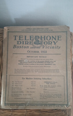 1922 Boston Telephone Directory | eBay