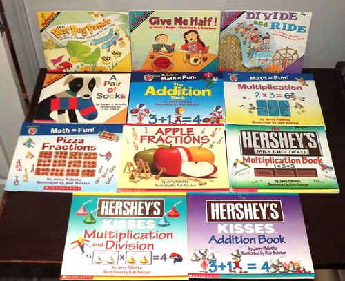Lot of 14 children's math concept books TPB MathStart FUN Jerry ...