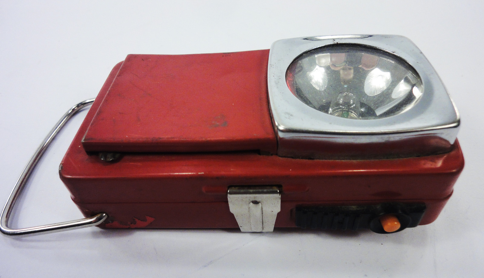 VINTAGE ART DECO German red 2 color pocket FlashLight 1950" torch ...
