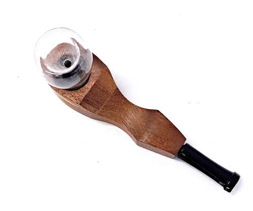 Pipe Wood Natural Smoking 4.25" w/Glass Bowl/Tube & 10 Free Screens ...