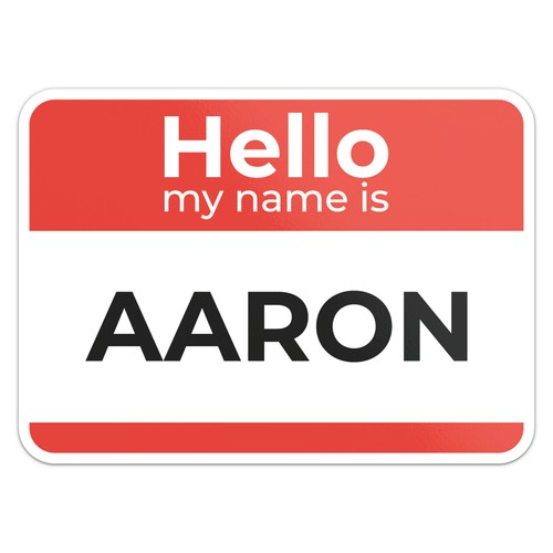 Hello My Name Is Aaron Sticker Vinyl Car Bumper Decal | eBay