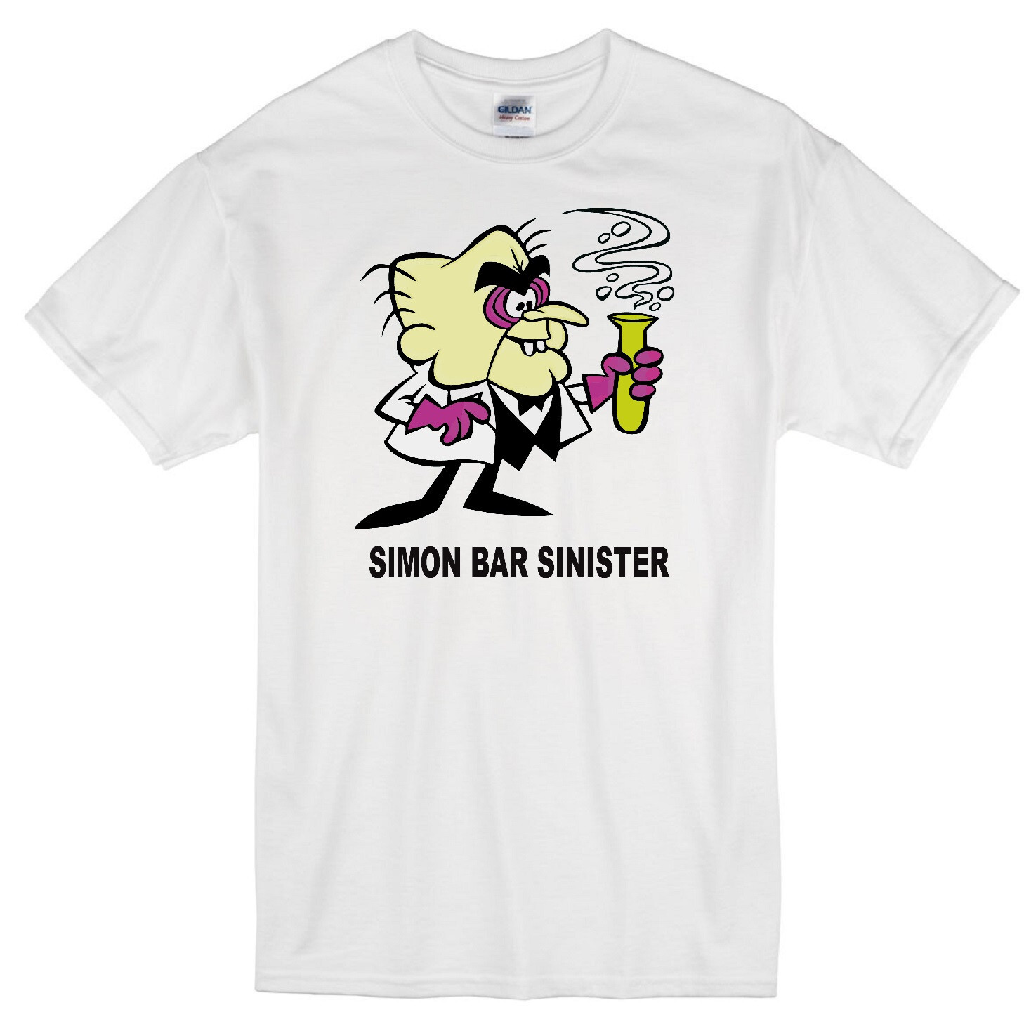SIMON BAR SINISTER UNDERDOG CARTOON VILLAIN RETRO TV CLASSIC WHITE T ...