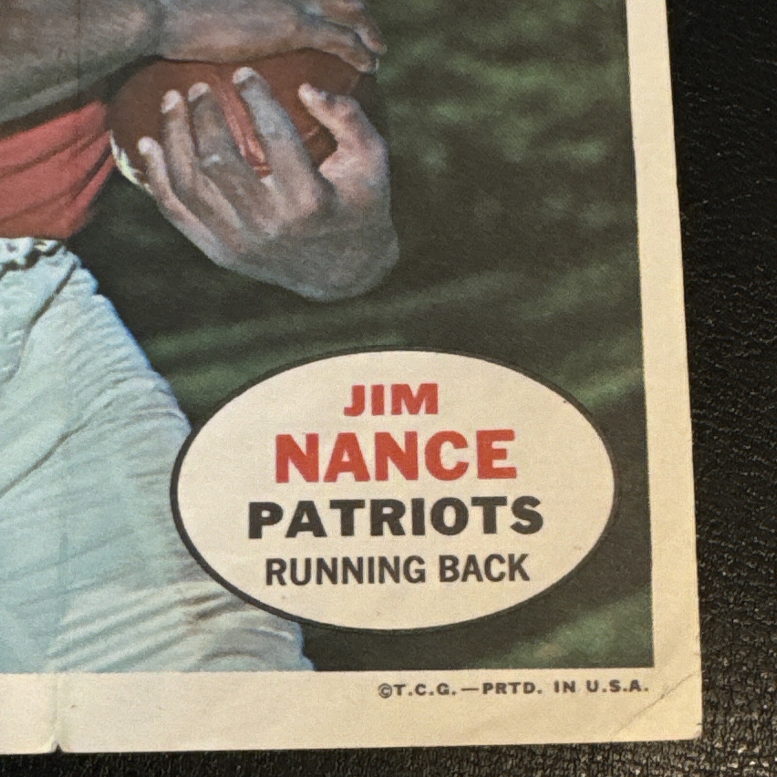 1968 Topps Football Poster Jim Nance #11 Patriots Running Back | eBay