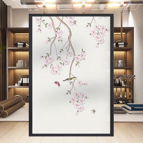 Chinese Style Classicl Window Decal Flower Birds Static Cling Stickers ...