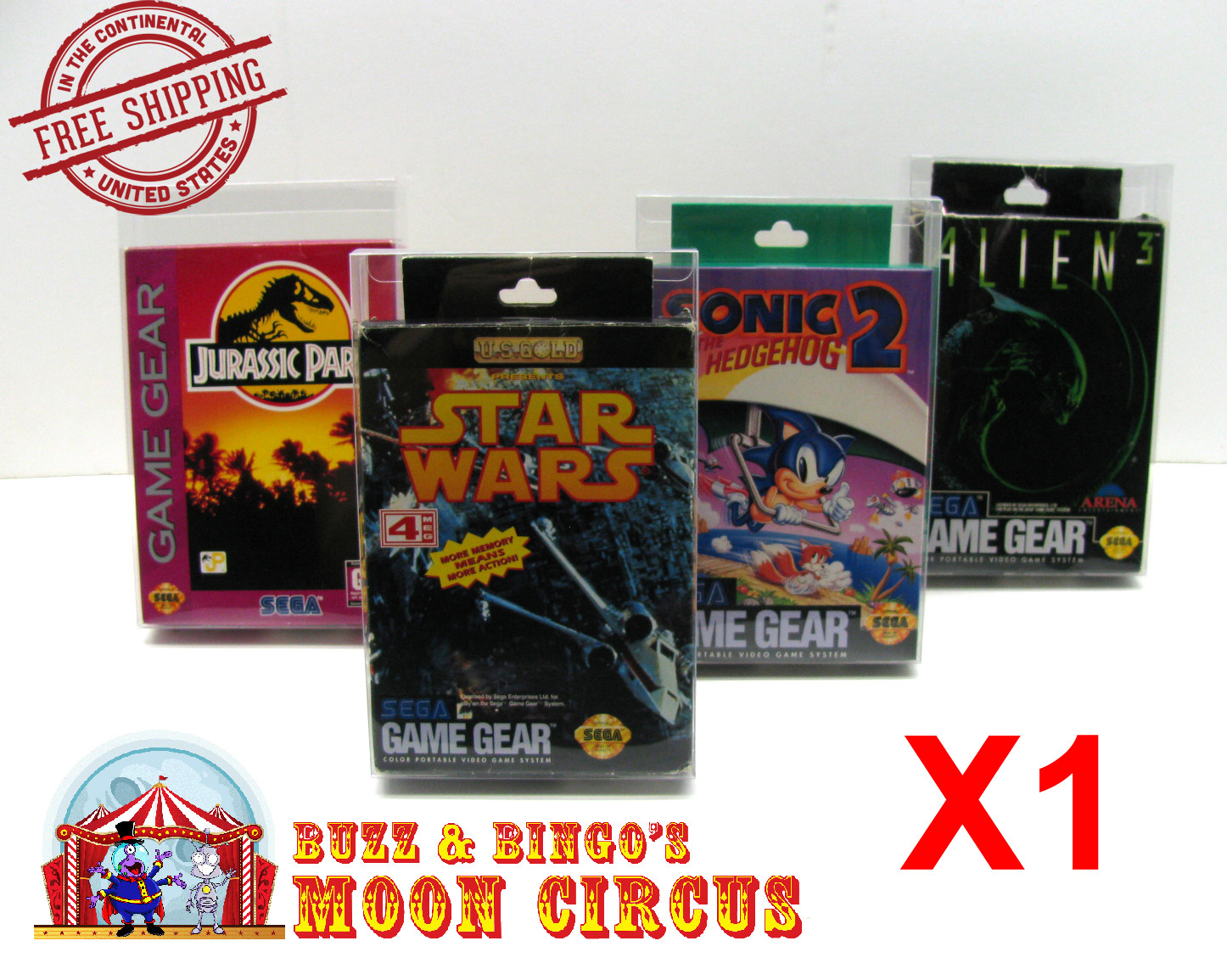 1x SEGA GAME GEAR BOX CIB - CLEAR PLASTIC PROTECTIVE BOX PROTECTOR ...
