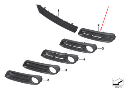 NEW BMW 5 F10 FRONT BUMPER LEFT AIR INTAKE GRILLE 51117331727 2015 OEM ...