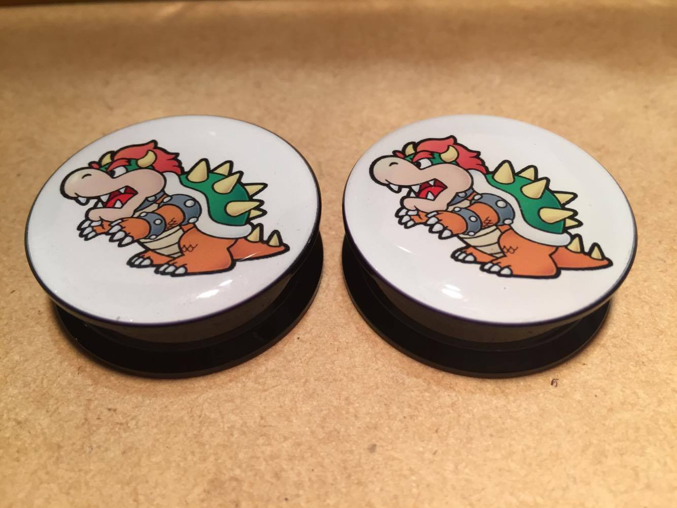 Pair Bowser Super Mario Ear Plugs Flesh Tunnel Tunnels Stretcher Taper ...