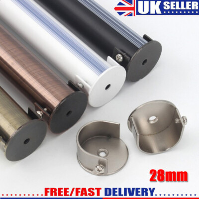 Metal Curtain Pole Recess Bracket Curtain Rail Support for 28mm Curtain ...