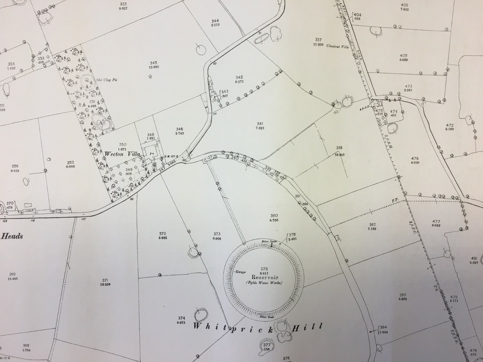 Ordnance Survey 1893 map of Weeton Area, Lancashire : Sheet LI 16 | eBay