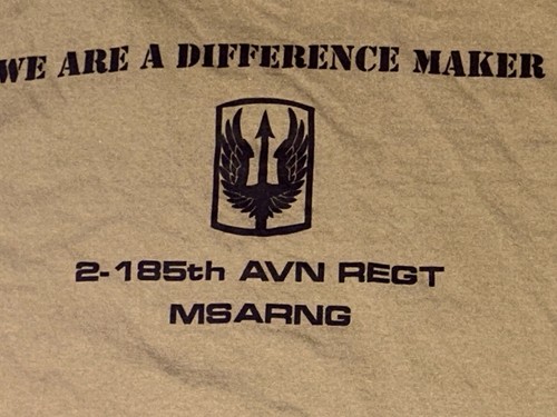 2-185TH AVN REGT MSARNG TSHIRT NEVER QUIT NEVER SURRENDER BURN THE SHIP ...