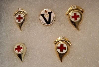 5 Vtg Red Cross Blood Donation Pins Lapel Pins | eBay