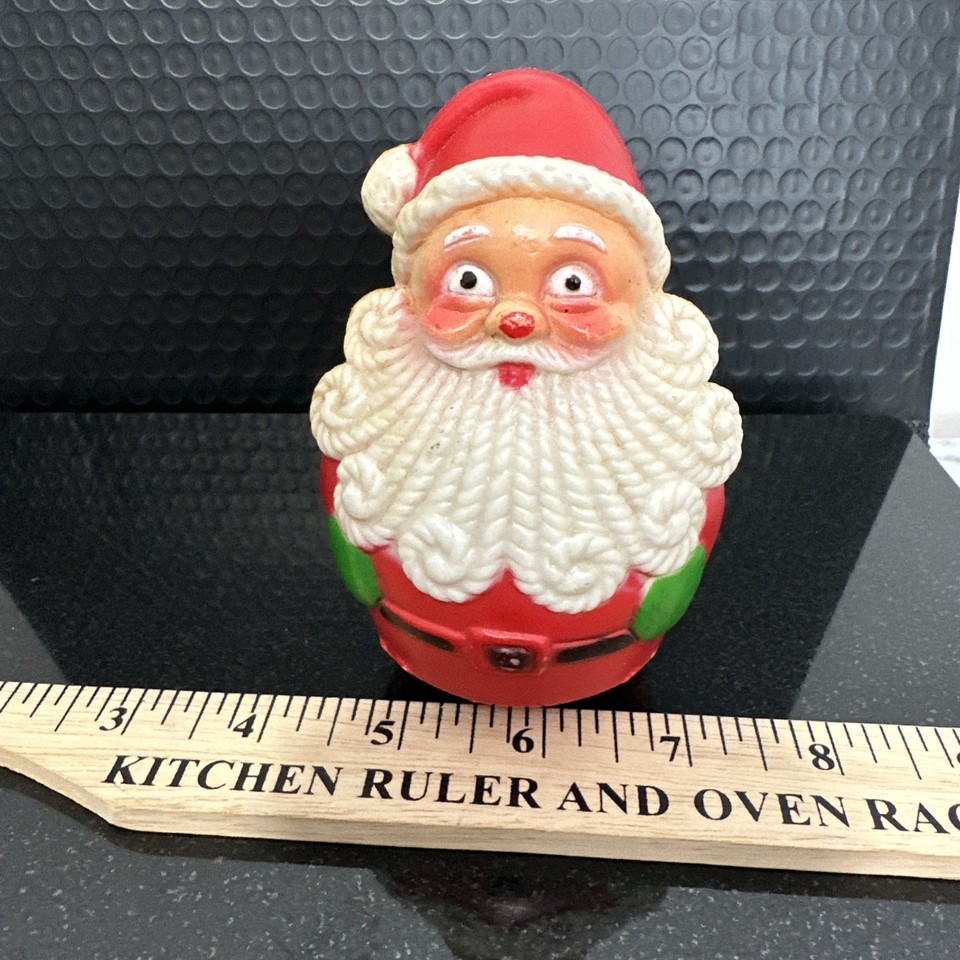 VTG Retro Fun World Santa Roly Poly Christmas Toy Rattle Bell Hard ...