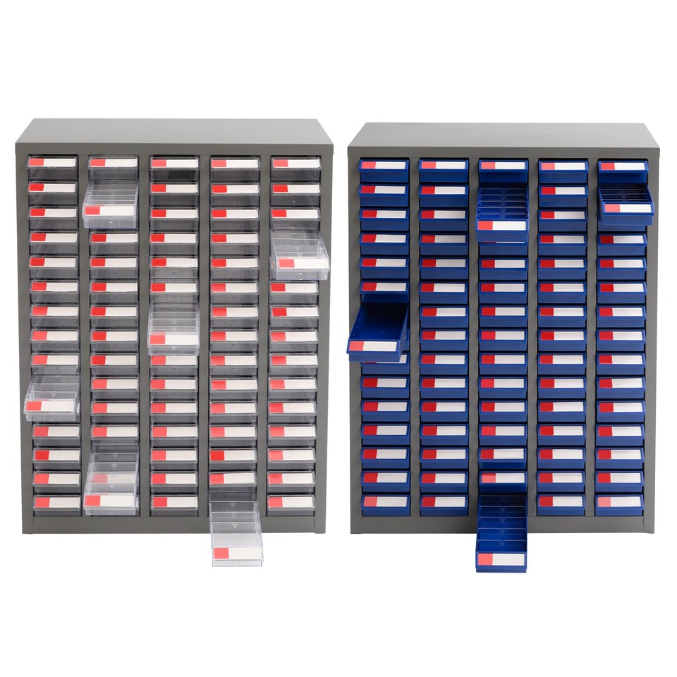 Grey, Clear/Grey, Blue 75-drawer Tool Cabinet Bolt And Nut Tool Storage ...