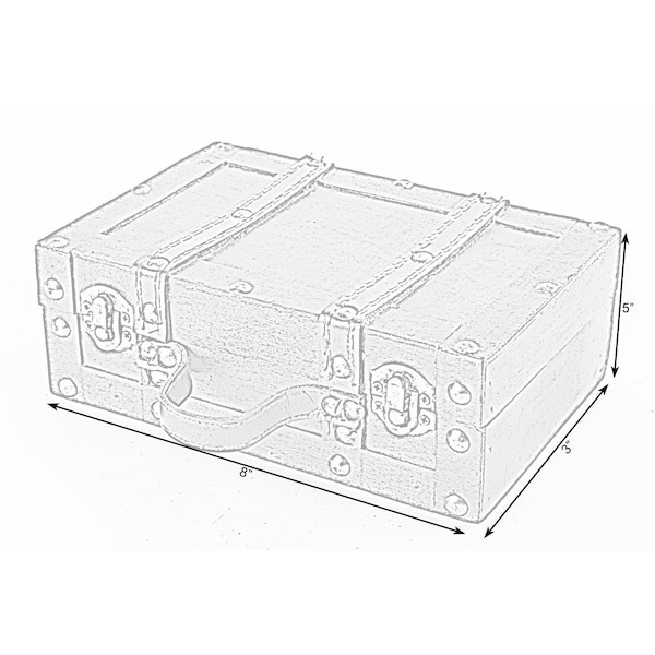 VINTIQUEWISE QI003611 Antique Style Small Wooden Suitcase With Leather ...