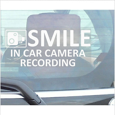 Vehicle In Car Camera Recording Stickers Smile CCTV Sign Van Lorry ...