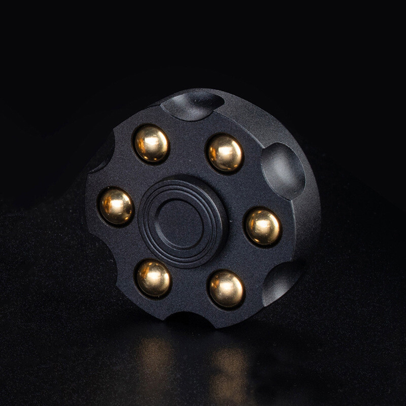 Revolver Cylinder Fidget Spinner Removable Bullets Metal Gyro EDC ...