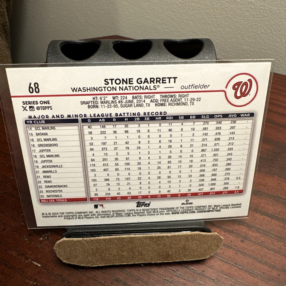 2024 Topps (Series 1) Silver Foilboard #68 Stone Garrett Washington ...