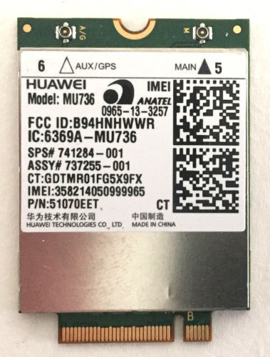HP probook 430 440 HSPA+ 3G WWAN Card Module Huawei MU736 723985-001 ...