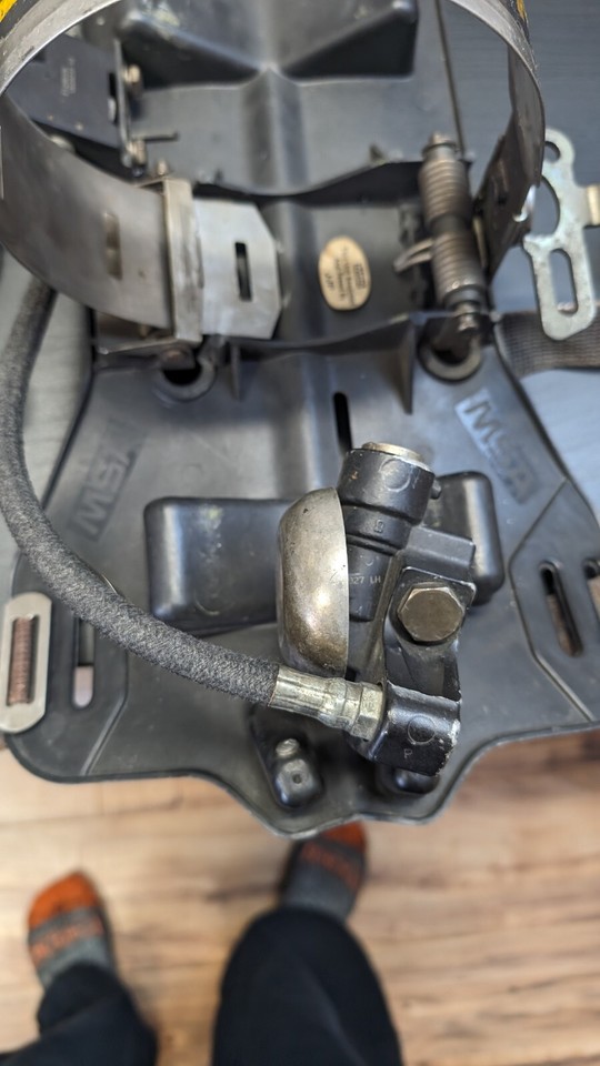 MSA AIR Pack Pak HARNESS FIREFIGHTER SCBA SELF CONTAINED BREATHING With ...