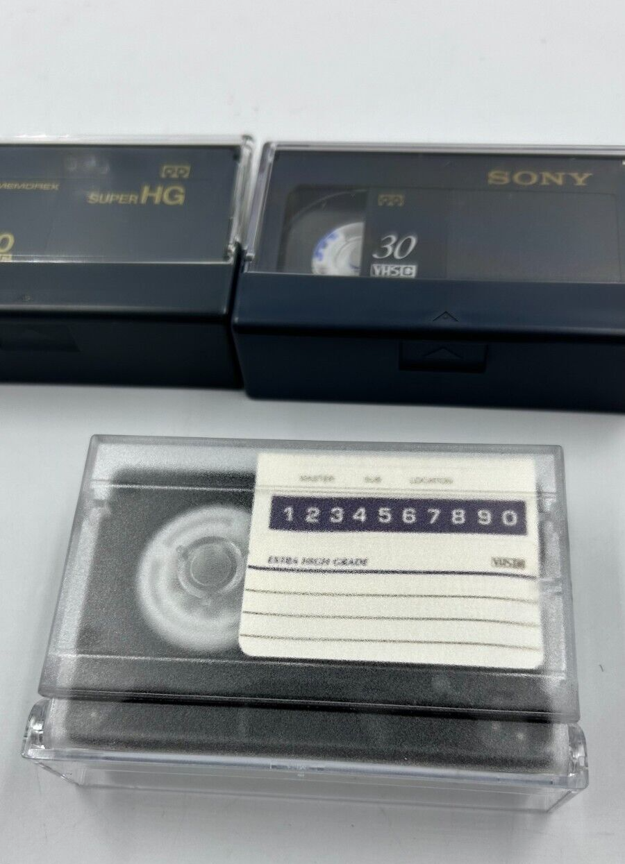 Sony Memorex Super HG Compact Video Cassette Tape 30 VHSC Bundle of 3 ...