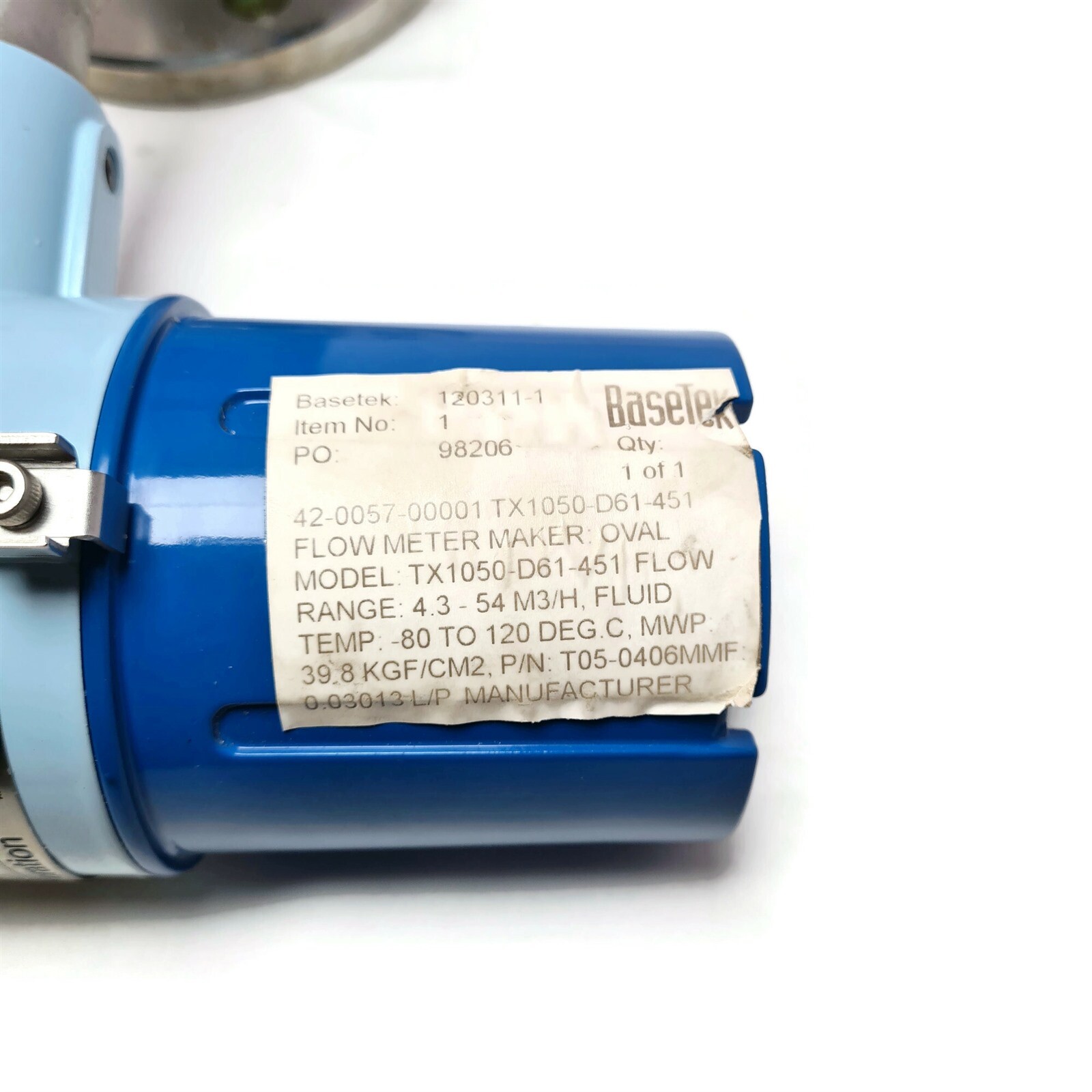 Oval Ex-Turbine Flow Meter Type TX1050-D61--4A1. ASME Class 300 RF Ex ...