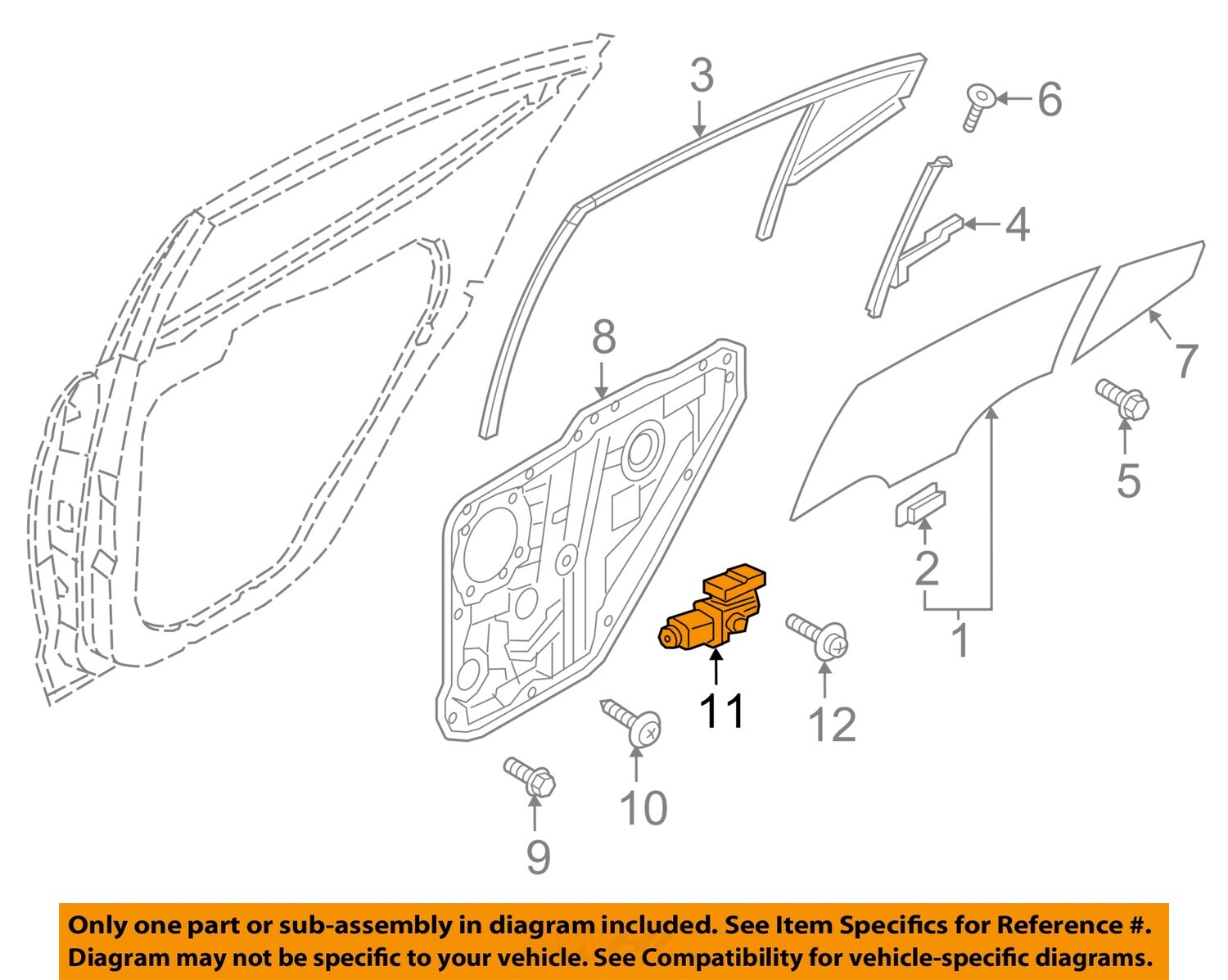 2020 Hyundai Elantra Rear Left Window Motor OEM 83450-f2000 for sale ...