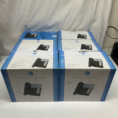 LOT OF 6 NEW AT&T Corded Telephone with Caller ID - Silver/Black ...