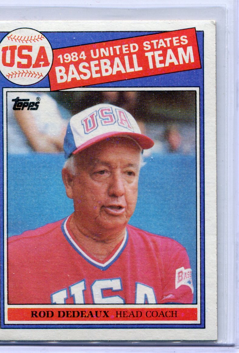 1985 Topps USA Baseball Cards 15 1985 Topps Rod DeDeaux Head Coach NR ...