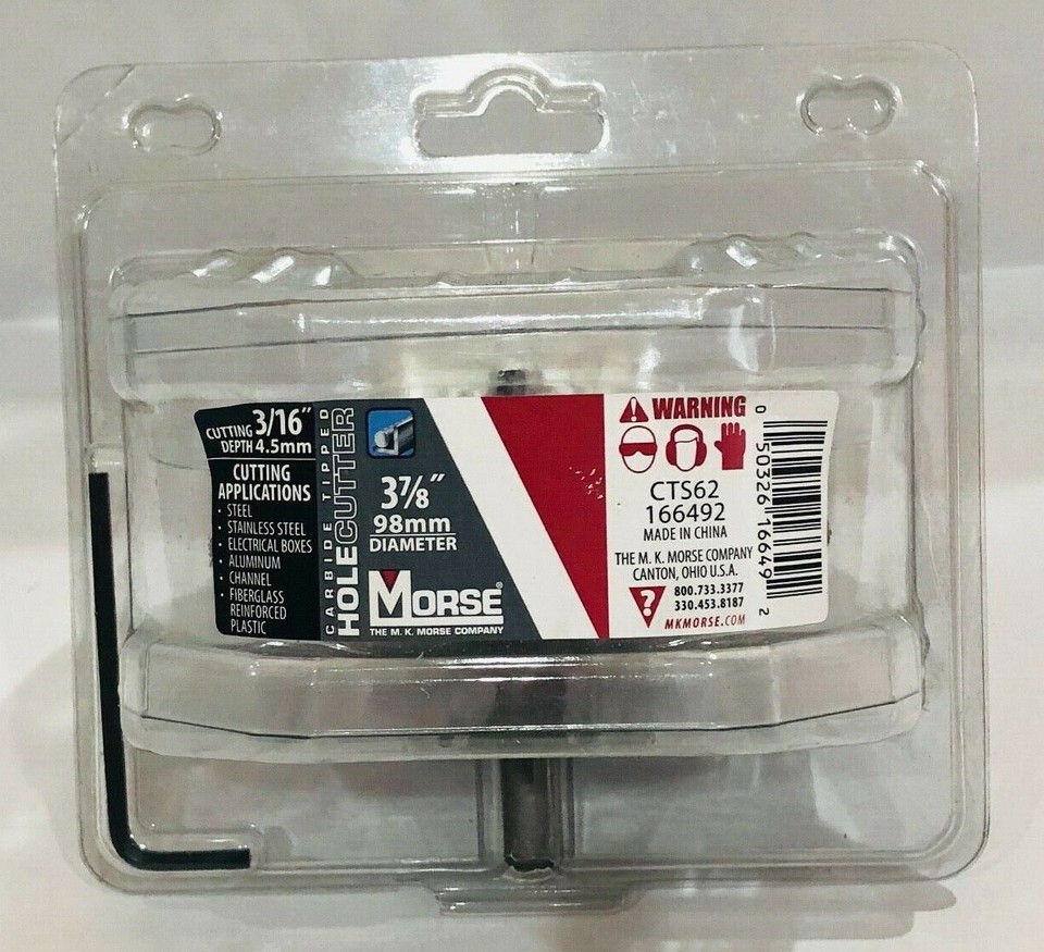 MK Morse 3-7/8"-Inch 98mm Carbide Tipped Hole Cutter / Hole Saw Metal ...
