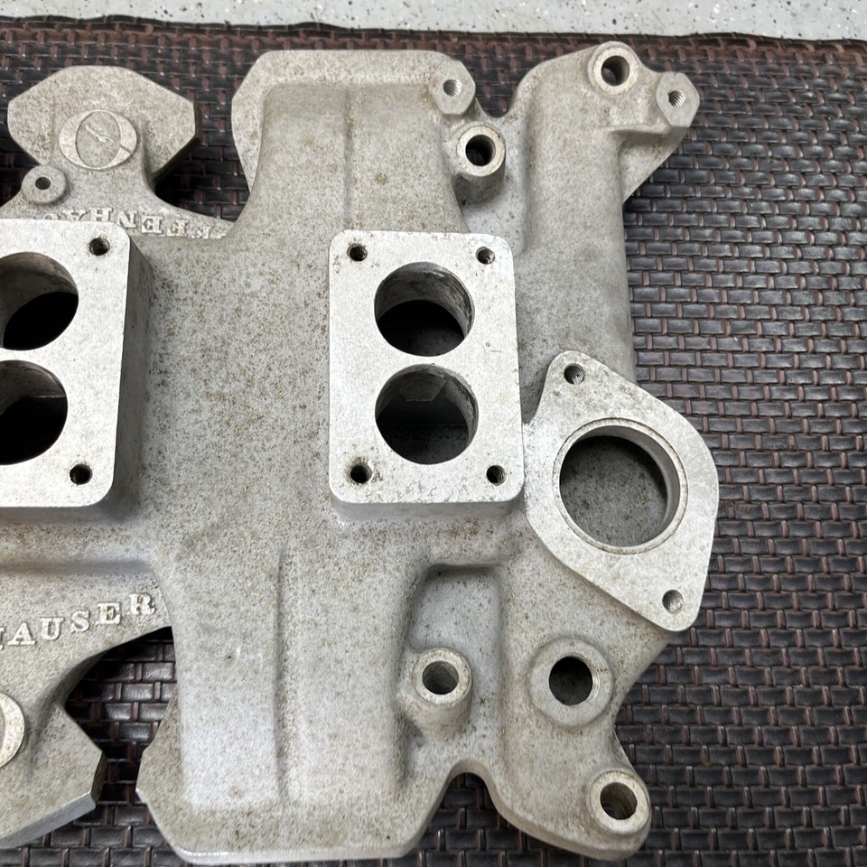 OLDS Offenhauser 394 tri power 5019 aluminum intake manifold carbs 1959 ...
