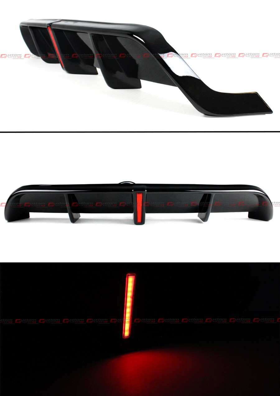 FOR 2018-2024 Toyota Camry CTM Gloss Black LED Rear Diffuser + V2 Side ...